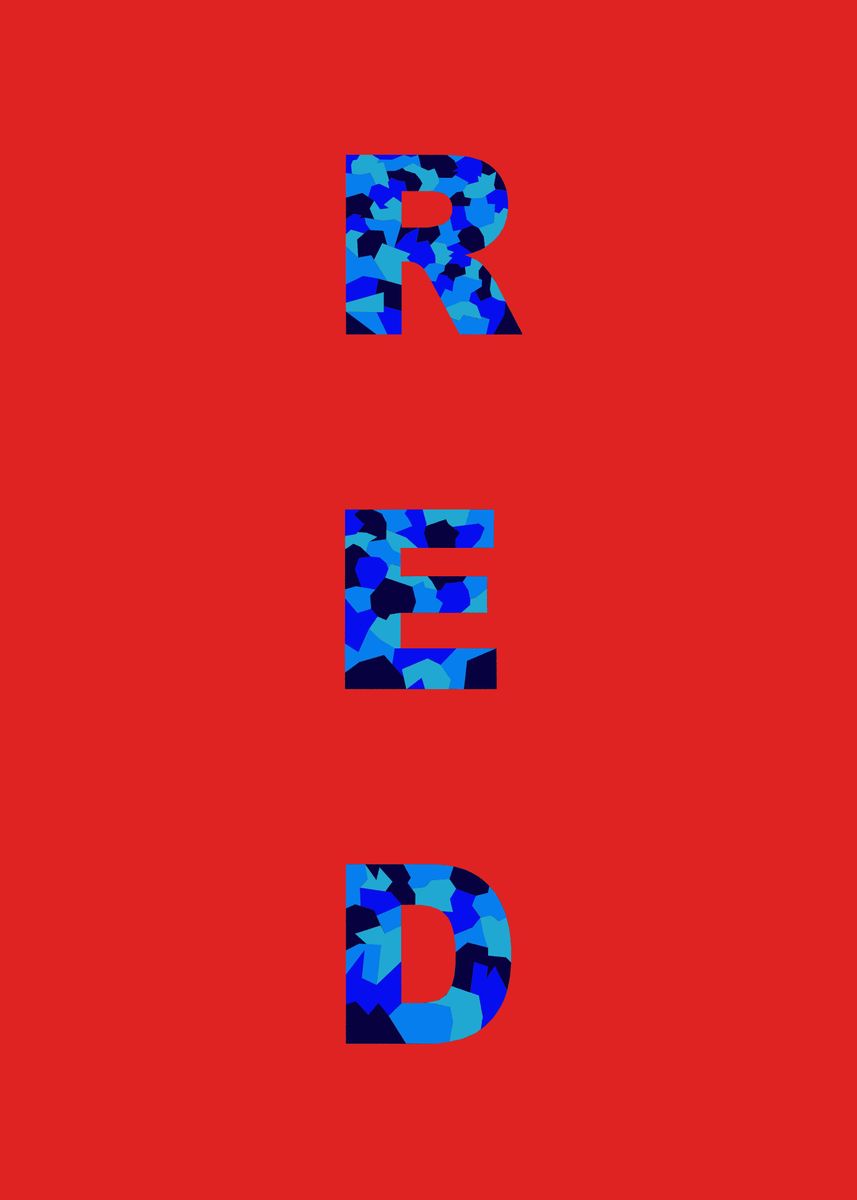 'Red in Blue' Poster by Tony H | Displate