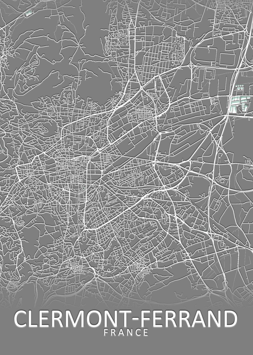 'Clermont Ferrand France ' Poster by City Map Art Prints | Displate