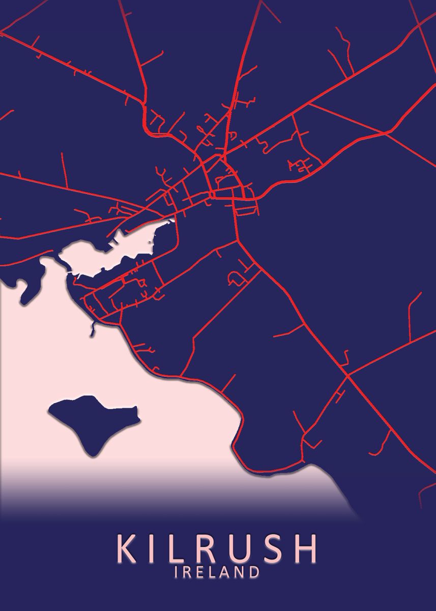 'Kilrush Ireland City Map' Poster by City Map Art Prints | Displate