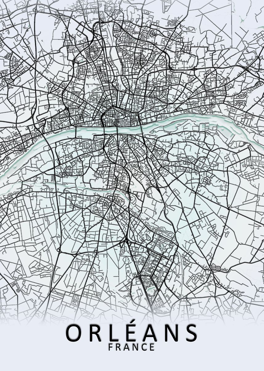 'Orleans France City Map' Poster, picture, metal print, paint by City ...