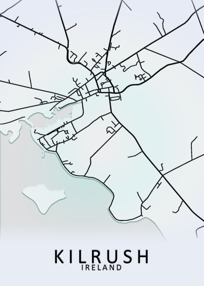 'Kilrush Ireland City Map' Poster, picture, metal print, paint by City ...