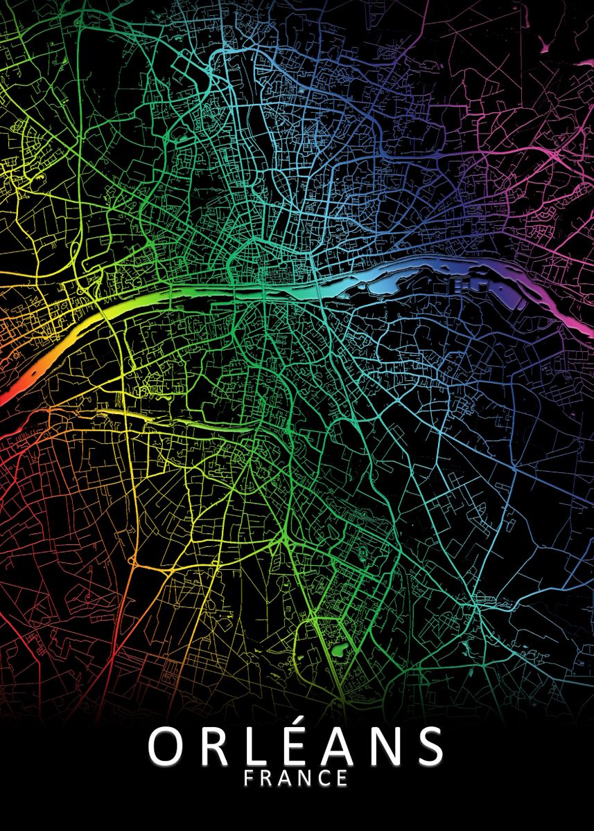 'Orleans France City Map' Poster by City Map Art Prints | Displate
