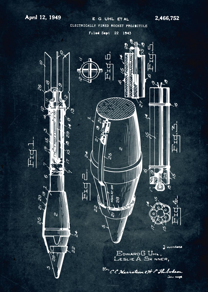 'No431 Rocket projectile' Poster, picture, metal print, paint by Xavier ...