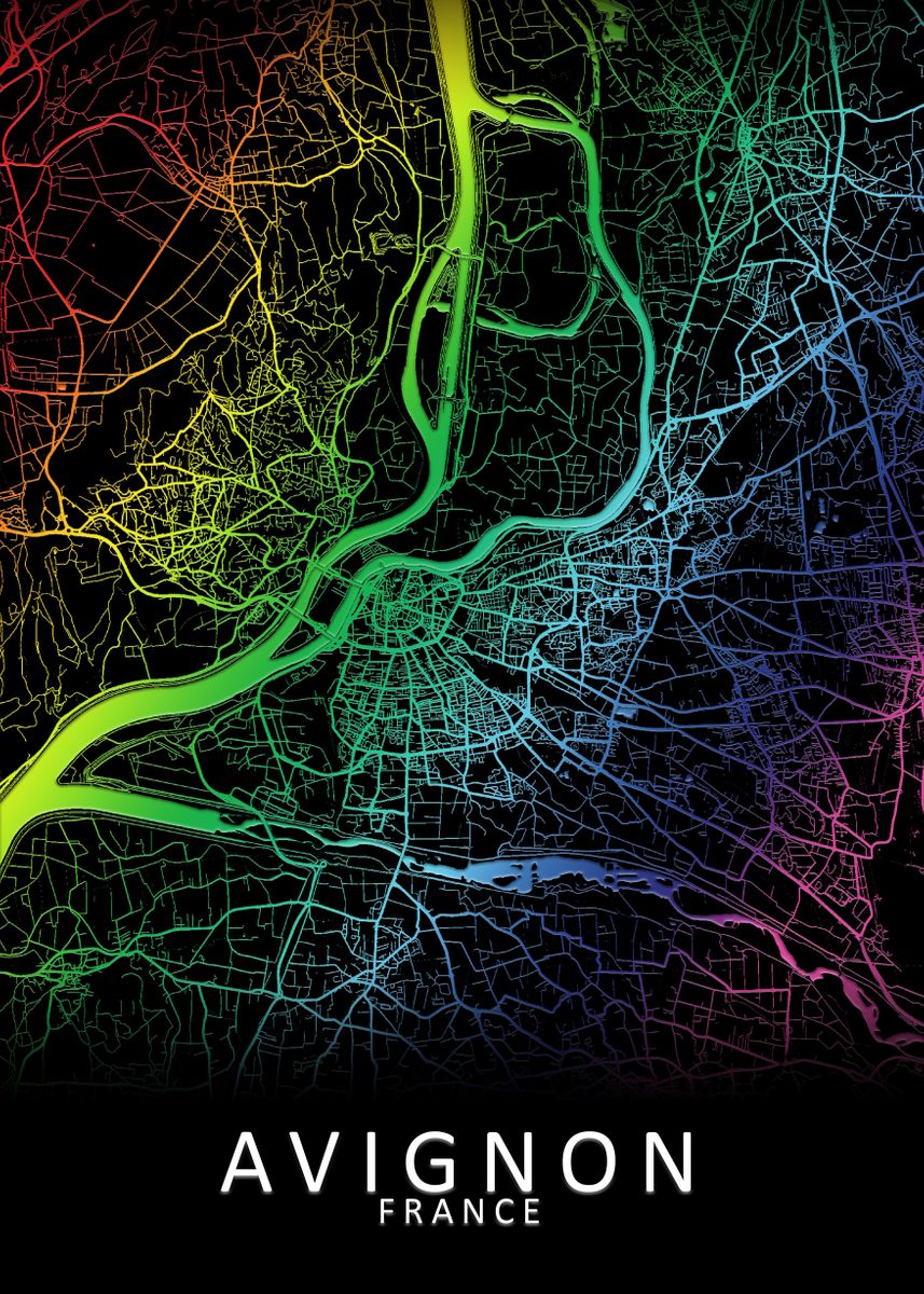 'Avignon France City Map' Poster by City Map Art Prints | Displate