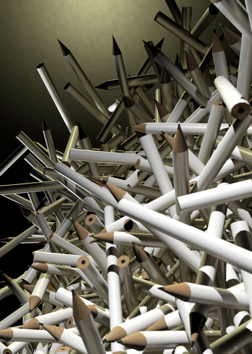 'crayons white right' Poster by Daniel Topic | Displate