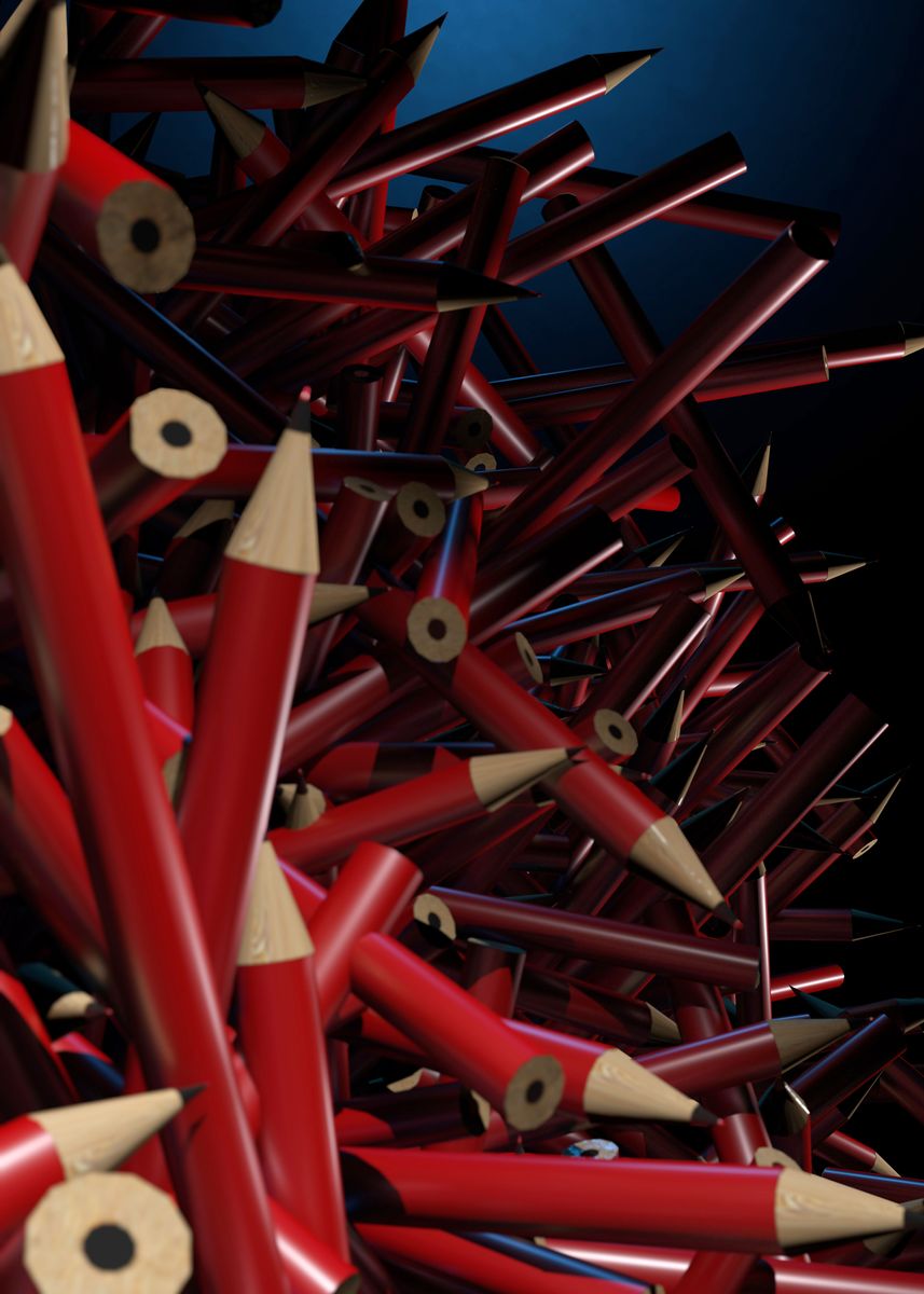 'crayons red left' Poster by Daniel Topic | Displate