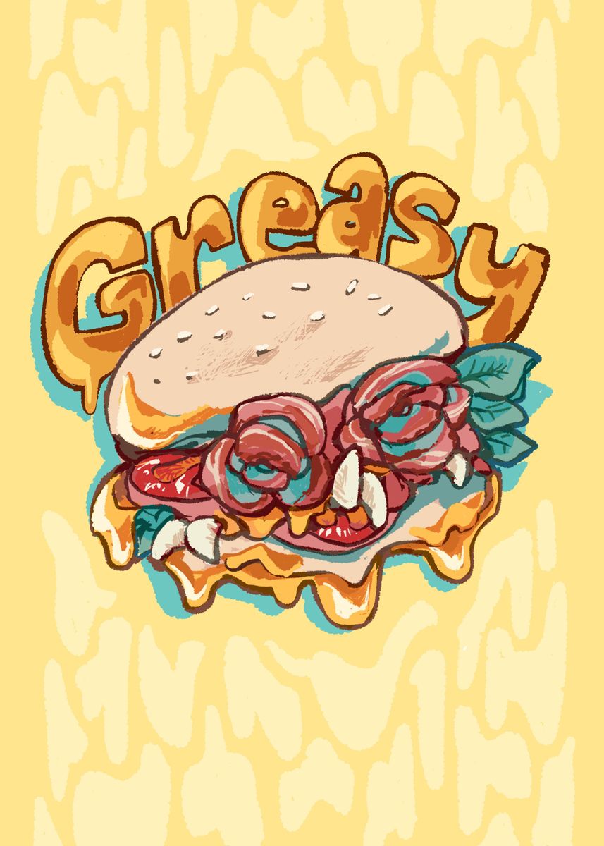 'Greasy Burger' Poster by ardanti wulandari | Displate