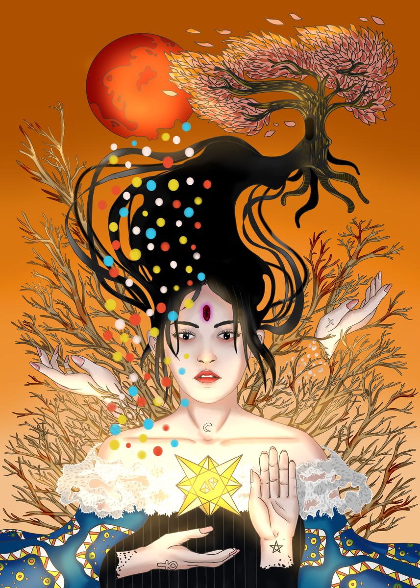 'South Star Woman' Poster, picture, metal print, paint by Loganue ...