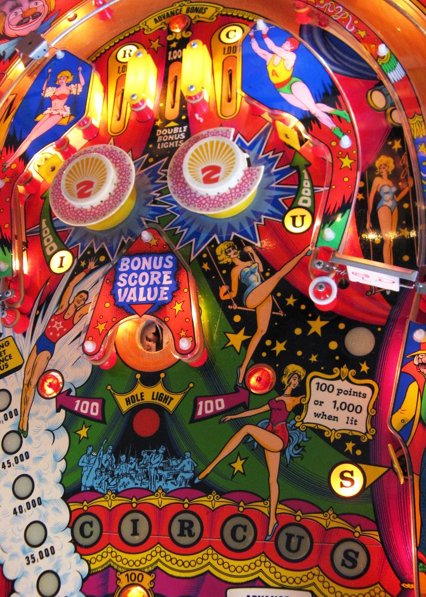 'Pinball Circus' Poster, picture, metal print, paint by Mr Geek | Displate