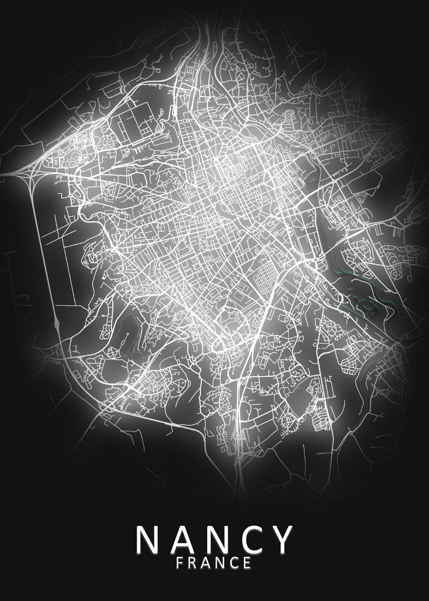 'Nancy France City Map' Poster by City Map Art Prints | Displate