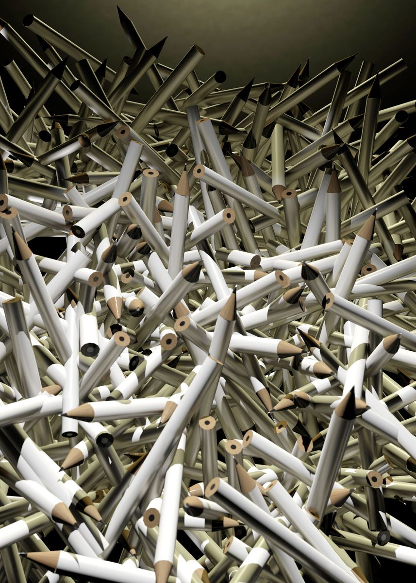 'crayons white' Poster by Daniel Topic | Displate