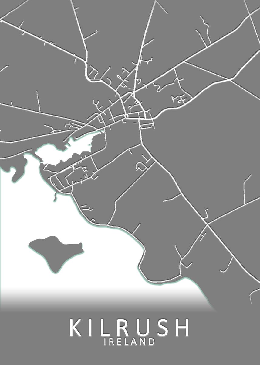 'Kilrush Ireland City Map' Poster, picture, metal print, paint by City ...