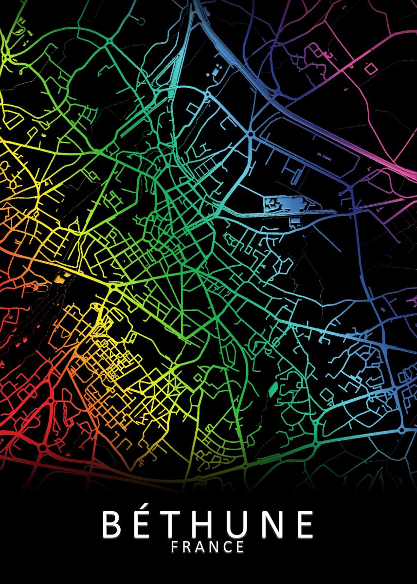 'Bethune France City Map' Poster by City Map Art Prints | Displate
