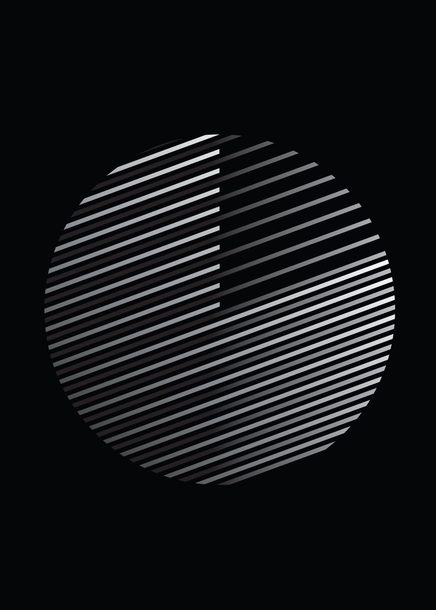 'Striped Disc' Poster, picture, metal print, paint by Clark Street ...