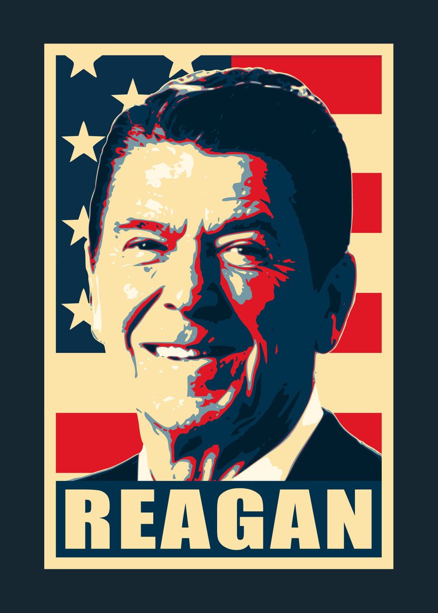 'Ronald Reagan The American' Poster, picture, metal print, paint by ...