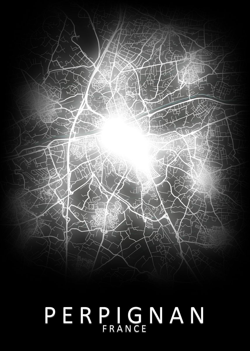 'Perpignan France City Map' Poster by City Map Art Prints | Displate