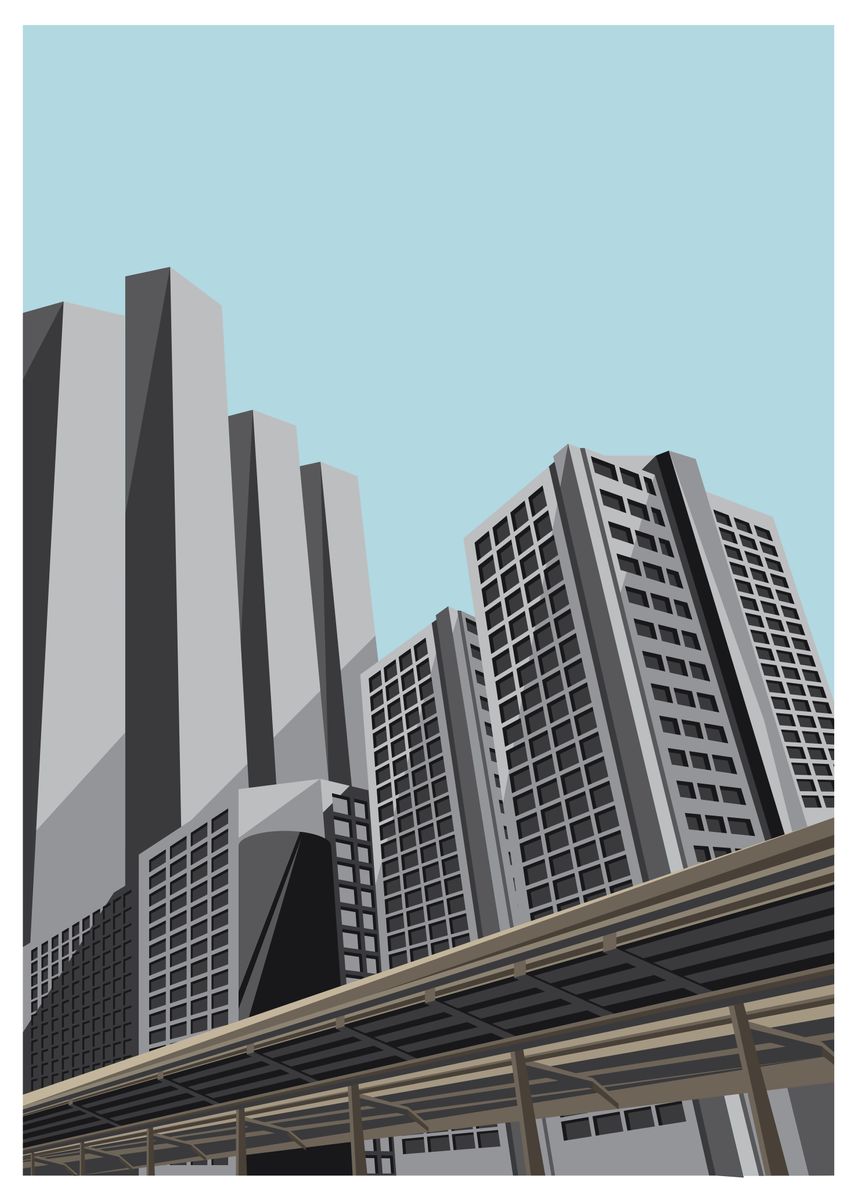 'Skyline High Lane' Poster, picture, metal print, paint by Ralph ...