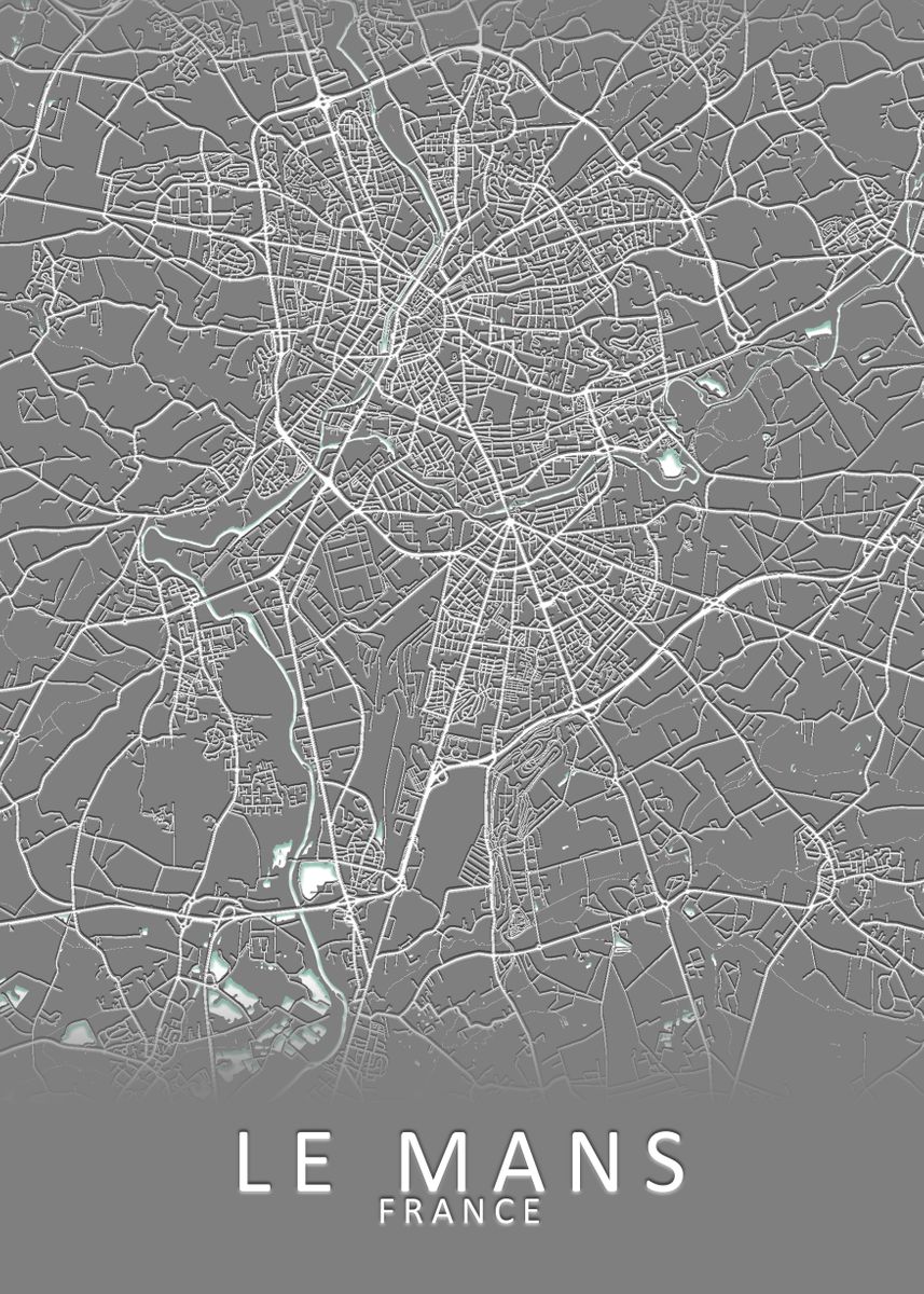 'Le Mans France City Map' Poster, picture, metal print, paint by City ...