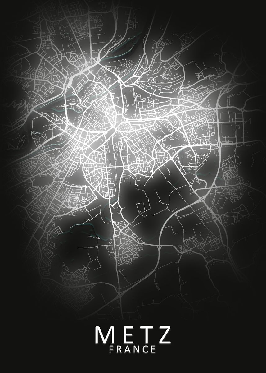'Metz France City Map' Poster by City Map Art Prints | Displate