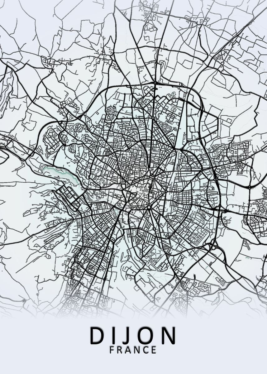'Dijon France City Map' Poster, picture, metal print, paint by City Map ...