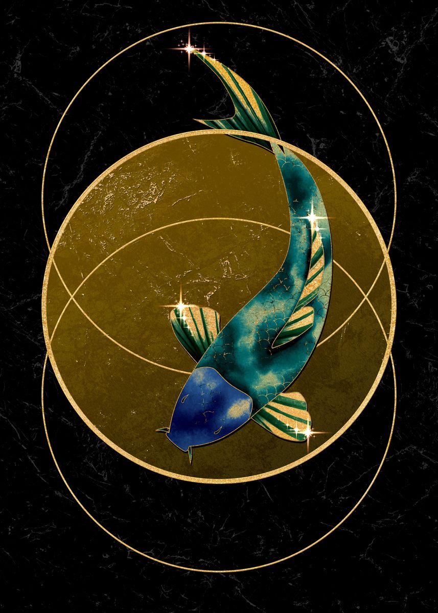 'Jewel Fish on Art Deco 3b' Poster, picture, metal print, paint by Holy ...