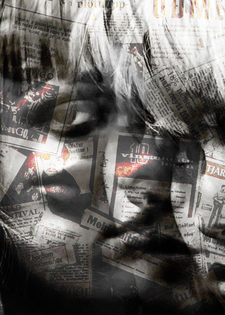 'Newspaper of face' Poster, picture, metal print, paint by Cristo ...