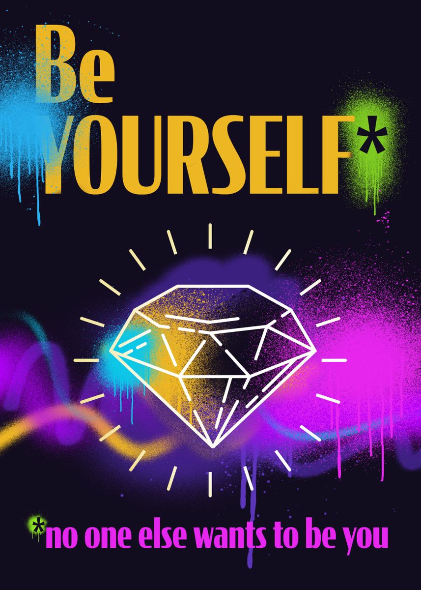 'Be yourself no one else' Poster by psycho typo | Displate