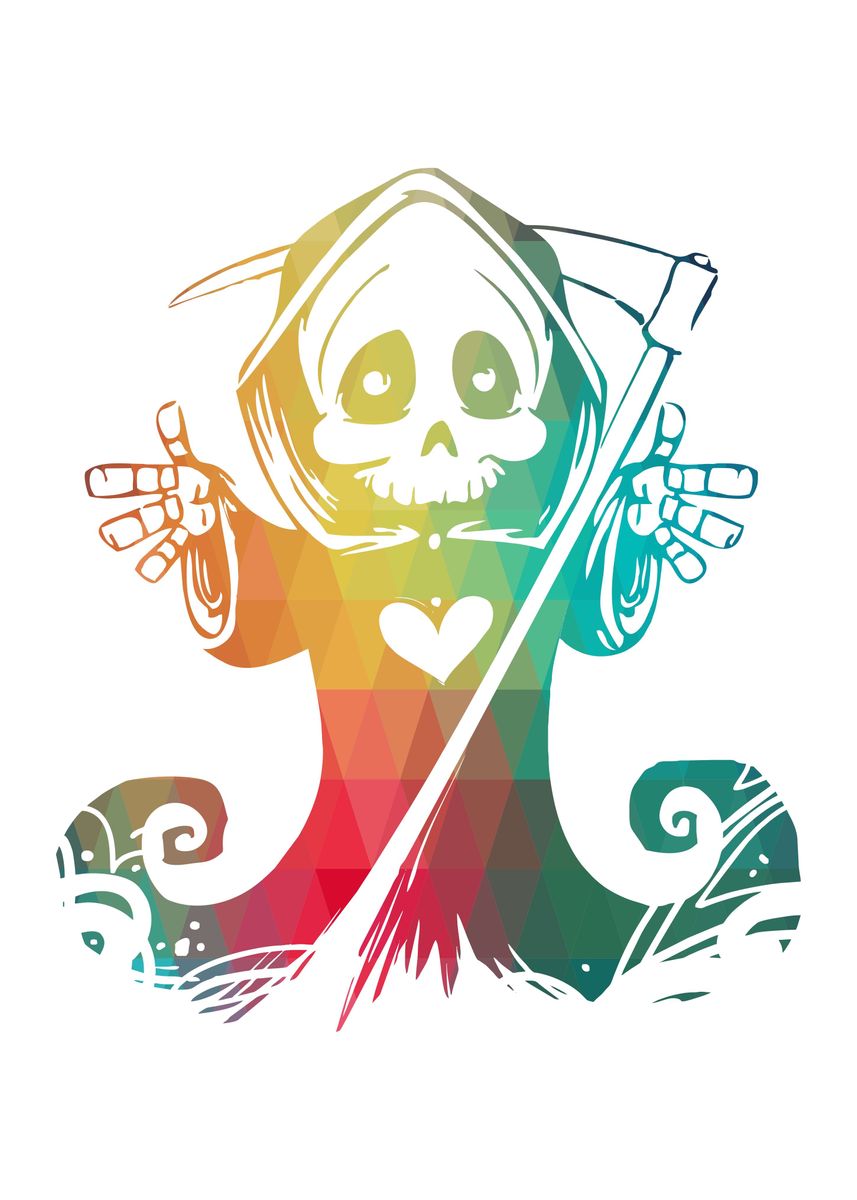 'Rainbow Death' Poster, picture, metal print, paint by AdiDsgn | Displate