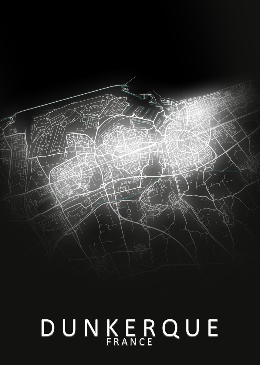 'Dunkerque France City Map' Poster by City Map Art Prints | Displate