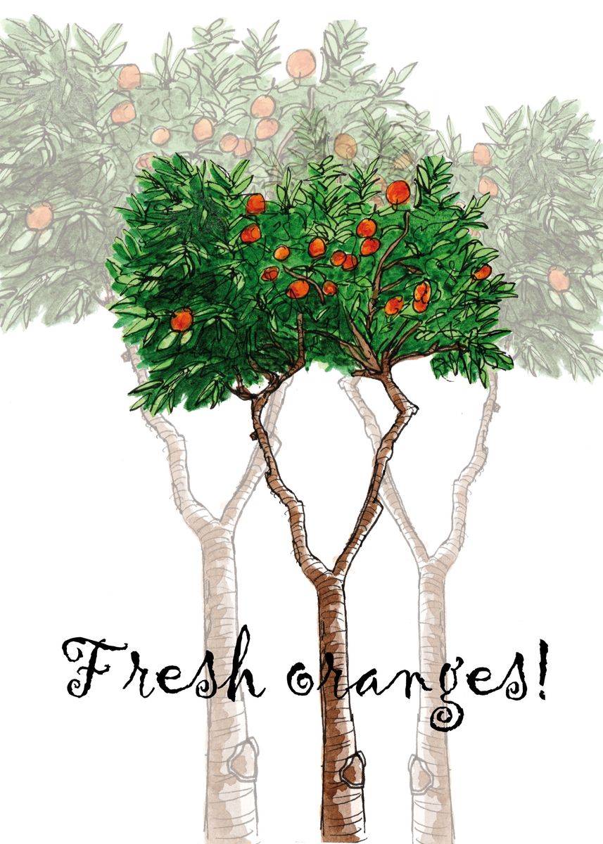 'Orange tree' Poster by Yeşim Yaşa | Displate