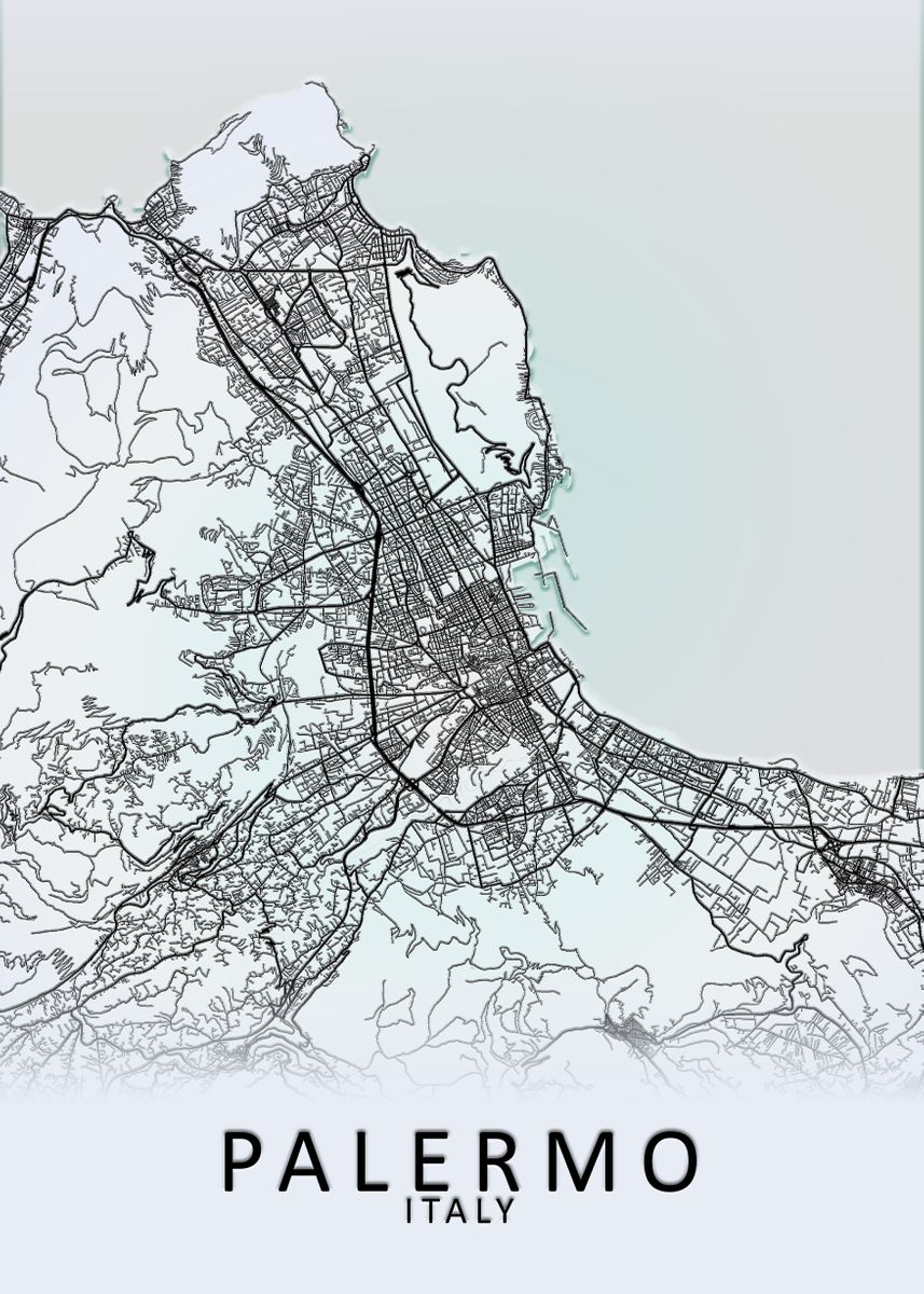 'Palermo Italy City Map' Poster by City Map Art Prints | Displate