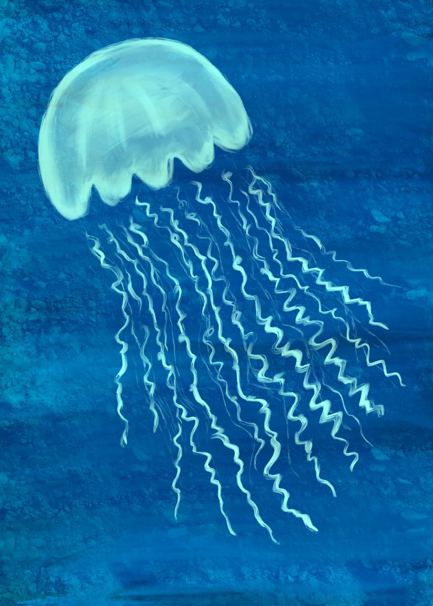 'Jellyfish' Poster, picture, metal print, paint by Elena Cherchi | Displate