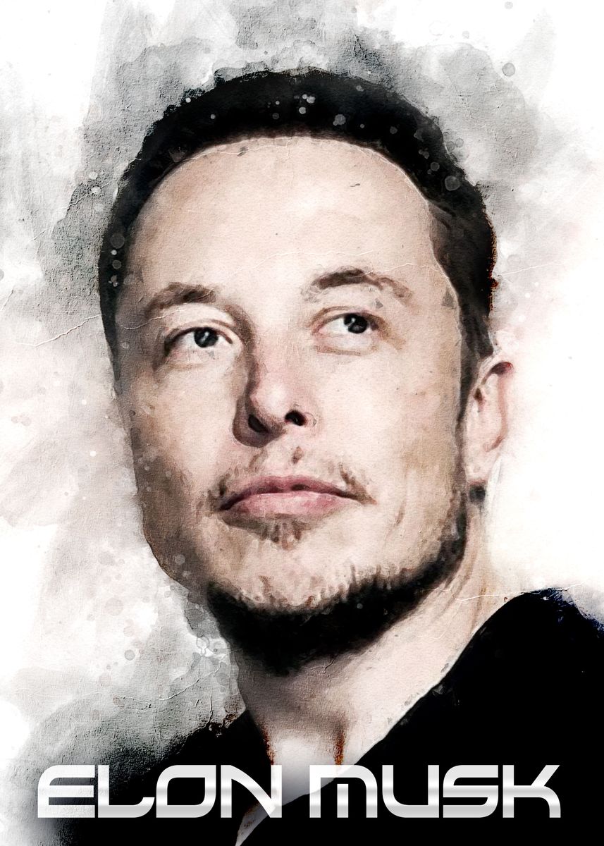 'Elon Musk' Poster, picture, metal print, paint by Kitty Kit | Displate
