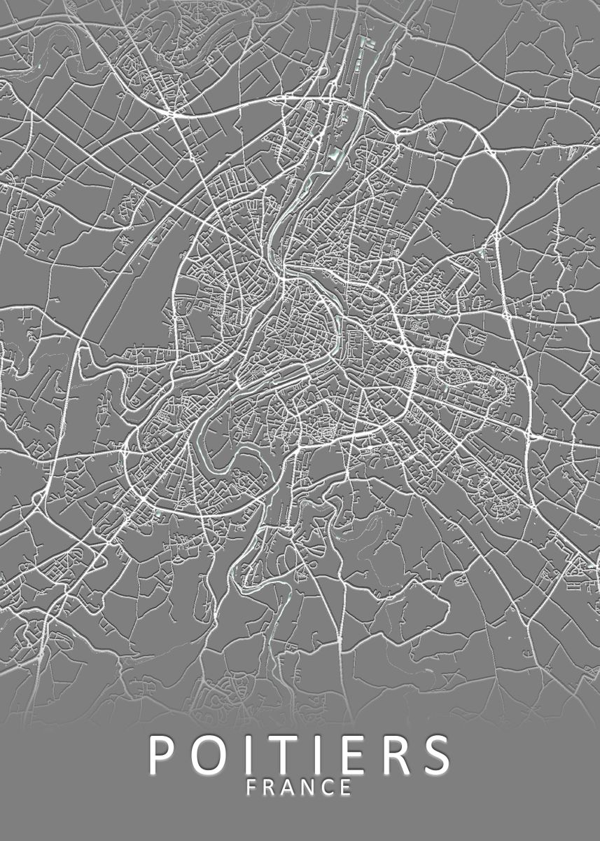 'Poitiers France City Map' Poster by City Map Art Prints | Displate