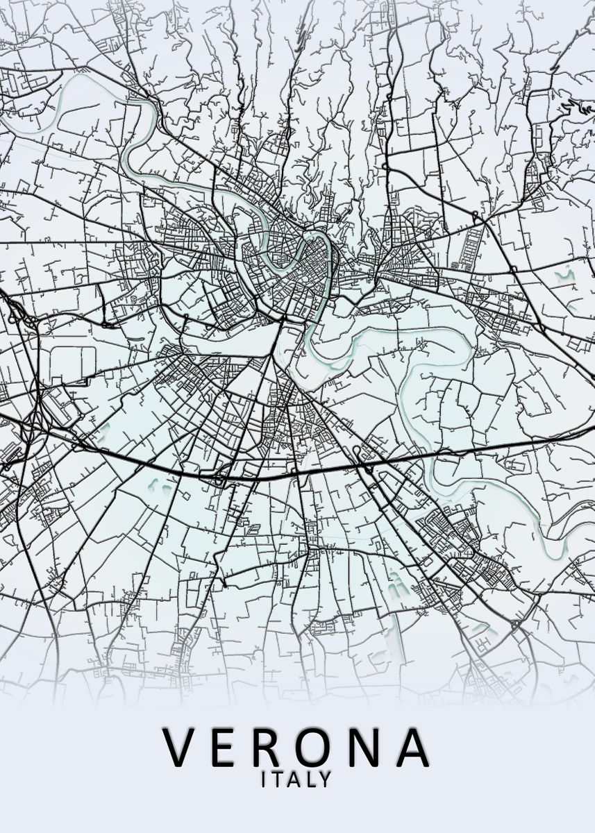 'Verona Italy City Map' Poster by City Map Art Prints | Displate
