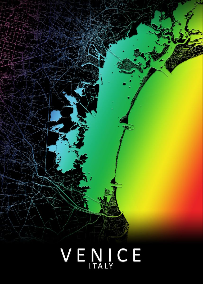 'Venice Italy City Map' Poster, picture, metal print, paint by City Map ...