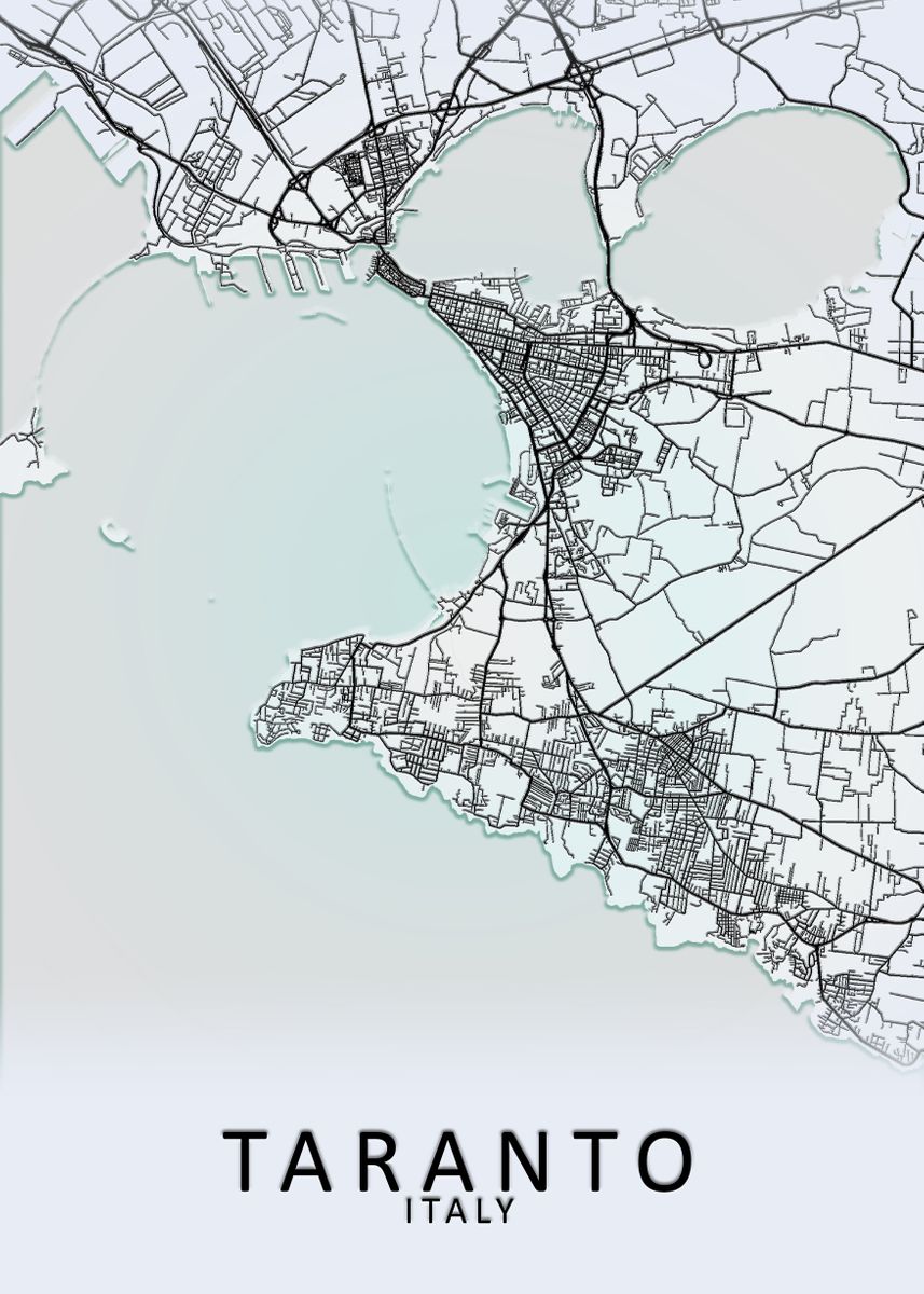 'Taranto Italy City Map' Poster by City Map Art Prints | Displate