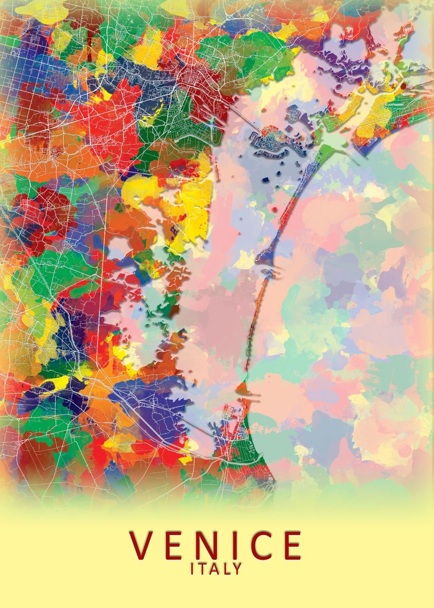 'Venice Italy City Map' Poster, picture, metal print, paint by City Map ...