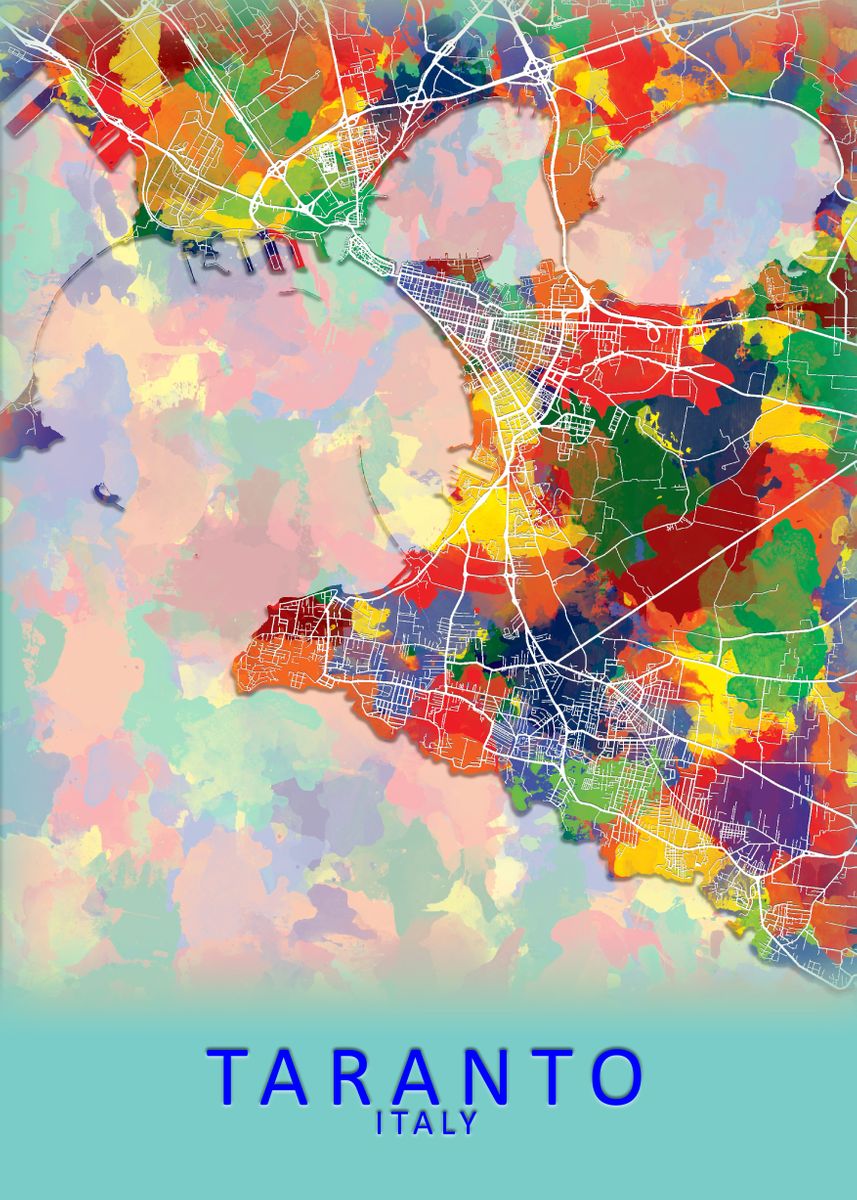 'Taranto Italy City Map' Poster, picture, metal print, paint by City ...