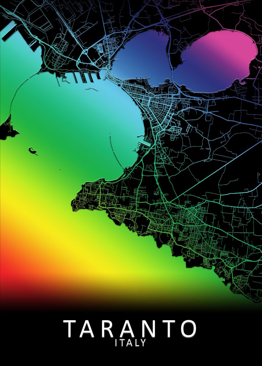 'Taranto Italy City Map' Poster by City Map Art Prints | Displate