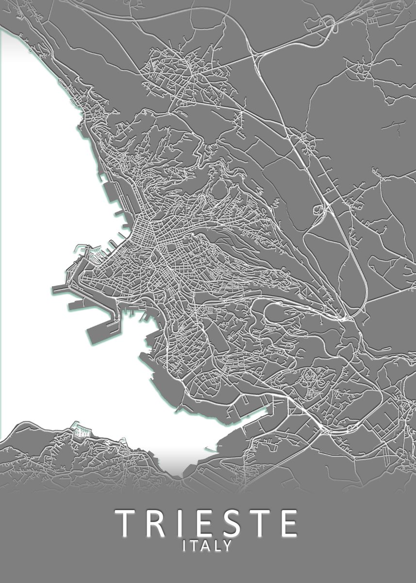 'Trieste Italy City Map' Poster by City Map Art Prints | Displate