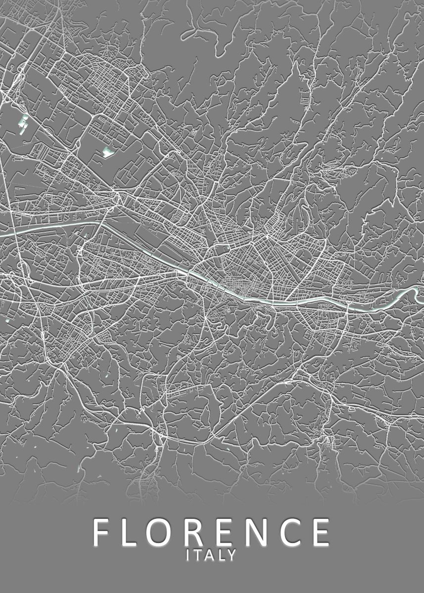 'Florence Italy City Map' Poster, picture, metal print, paint by City ...