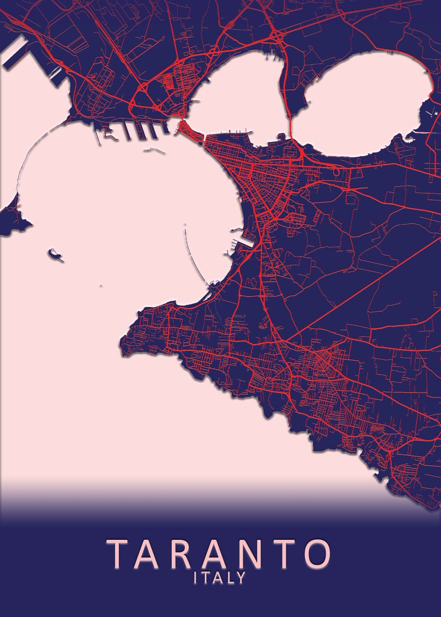 'Taranto Italy City Map' Poster by City Map Art Prints | Displate