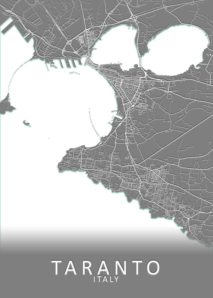 'Taranto Italy City Map' Poster, picture, metal print, paint by City ...