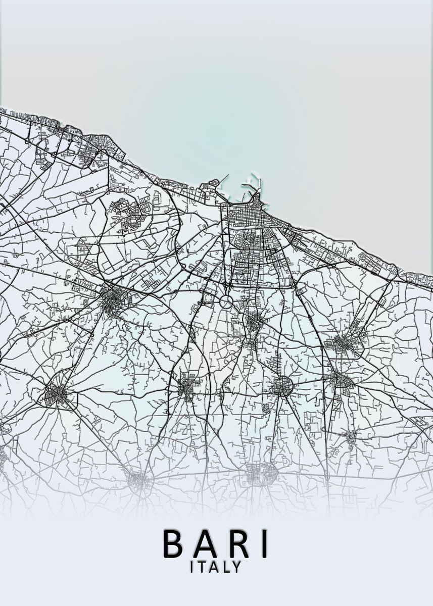 'Bari Italy City Map' Poster by City Map Art Prints | Displate