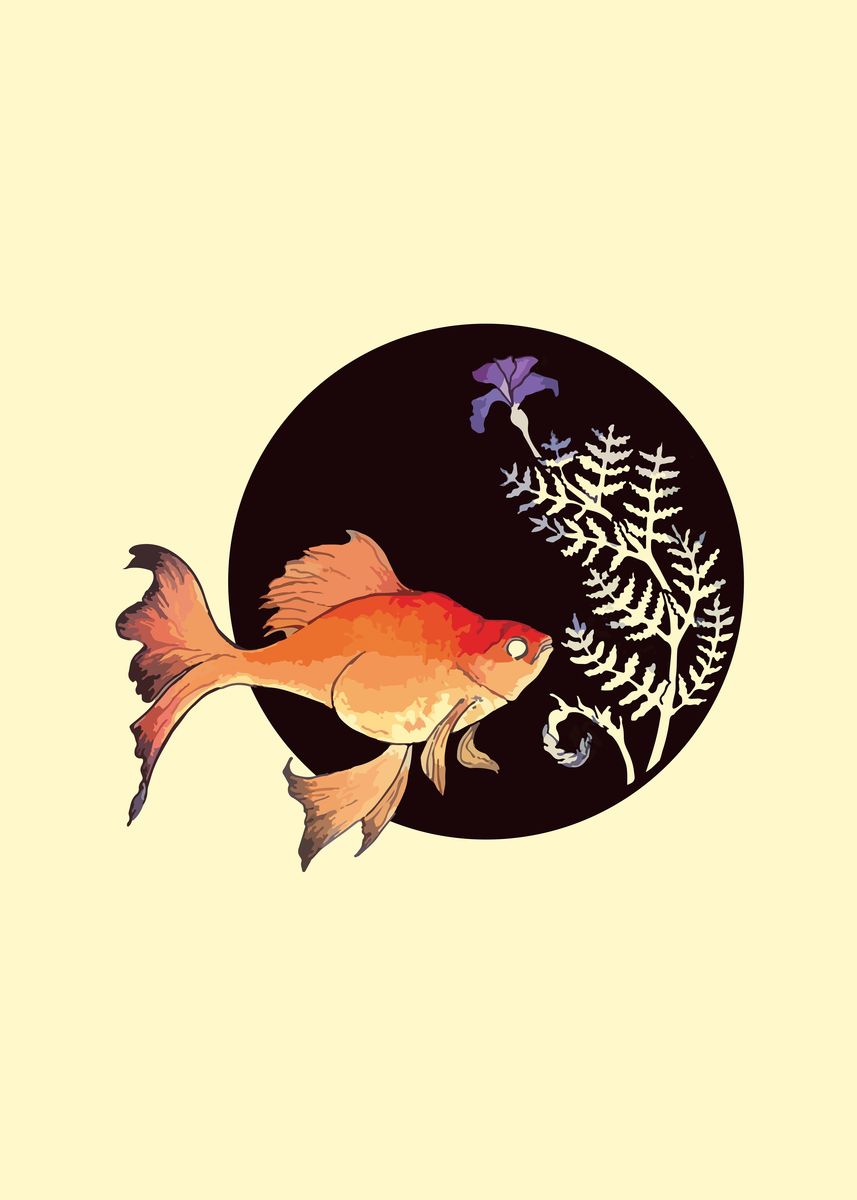 'Goldfish ' Poster, picture, metal print, paint by Awu Art | Displate