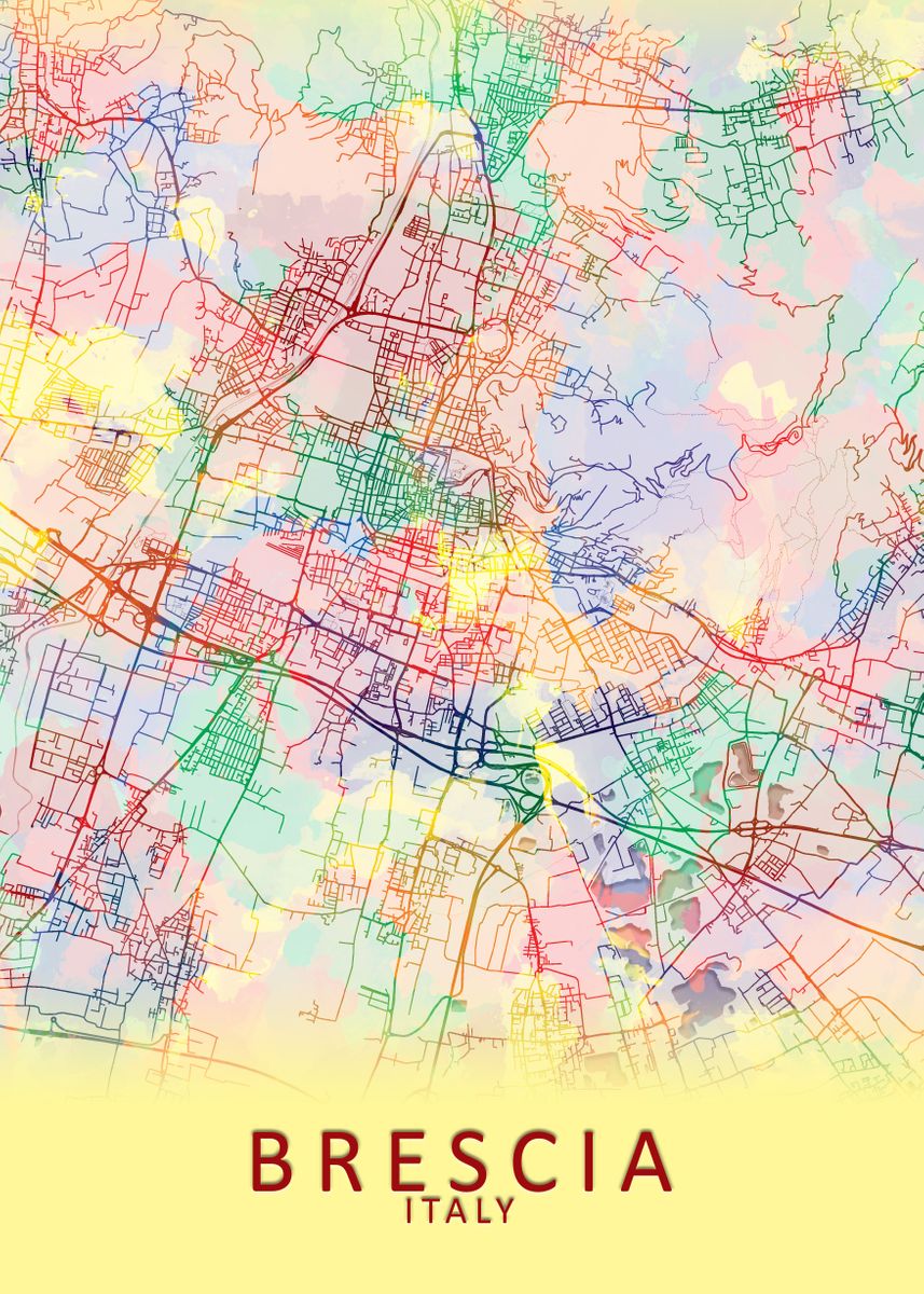 'Brescia Italy City Map' Poster by City Map Art Prints | Displate