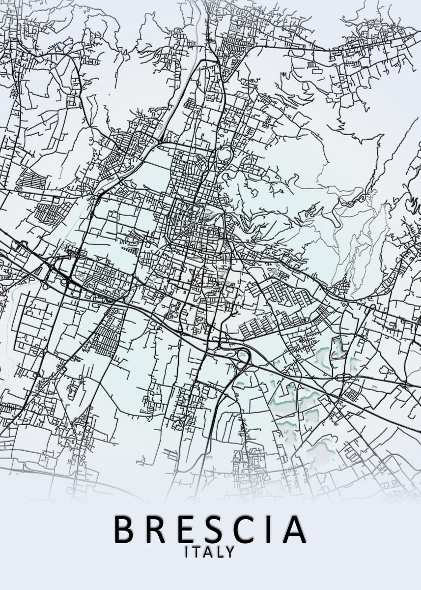 'Brescia Italy City Map' Poster, picture, metal print, paint by City ...