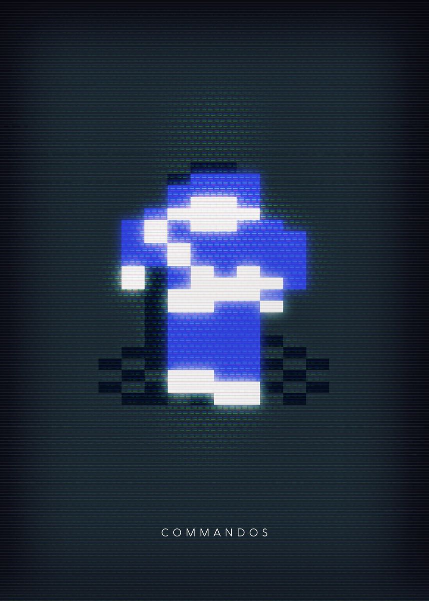'Commando c64 pixelart ' Poster, picture, metal print, paint by Mr Geek ...