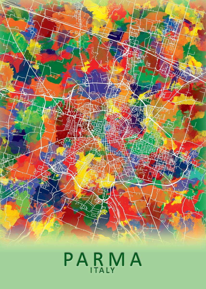 'Parma Italy City Map' Poster, picture, metal print, paint by City Map ...